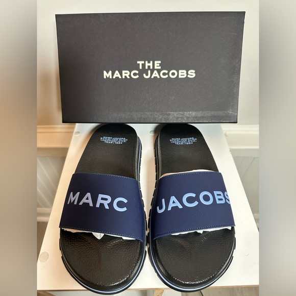 Marc Jacobs | Shoes | New Marc Jacobs Slides The Slide Sandals Logo ...